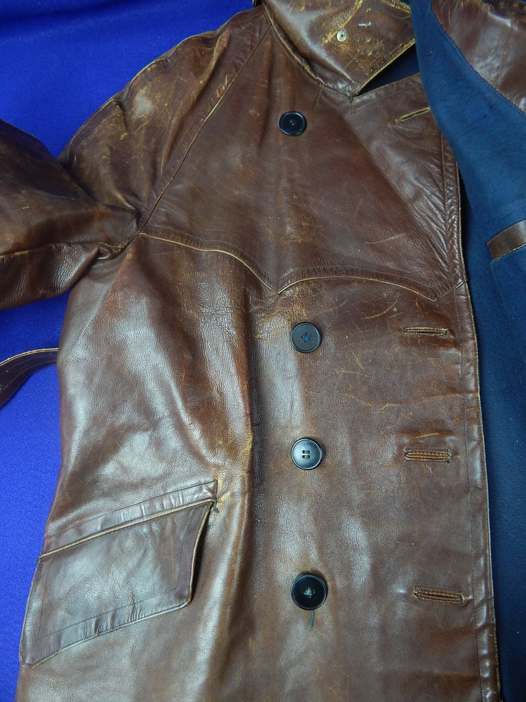 Soviet Russian Russia USSR WW2 Pilot Colonel Aviation Leather Coat Uni ...