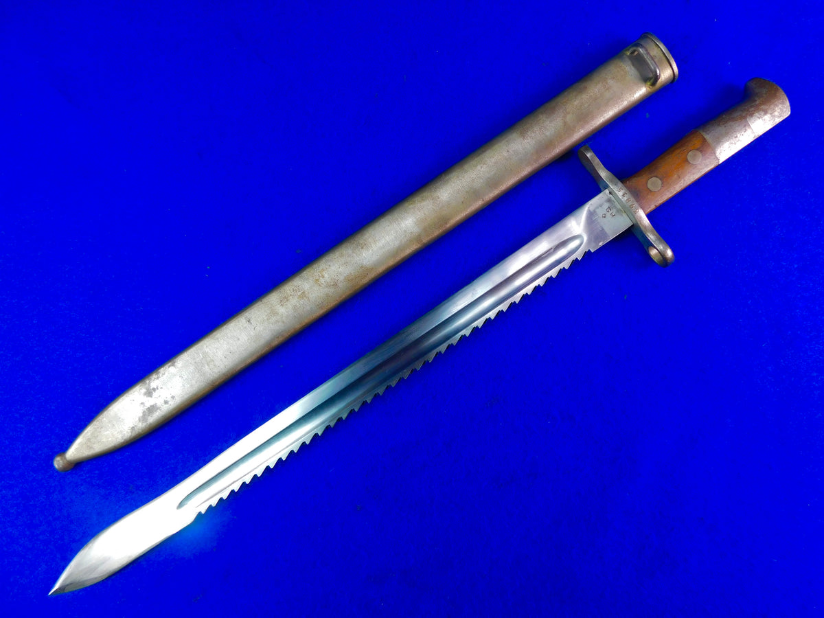 Swiss Switzerland WW1 Saw Back Bayonet Short Sword w/ Scabbard ...