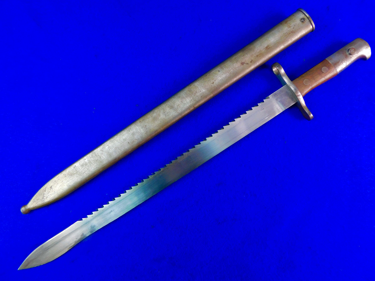 Swiss Switzerland WW1 Saw Back Bayonet Short Sword w/ Scabbard ...