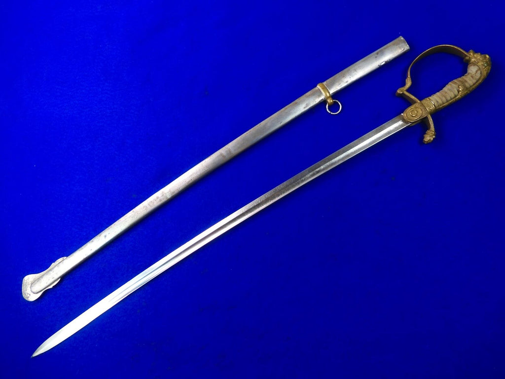 Turkish Turkey Antique WW1 Engraved Lion Head Officer's Sword w/ Scabb ...