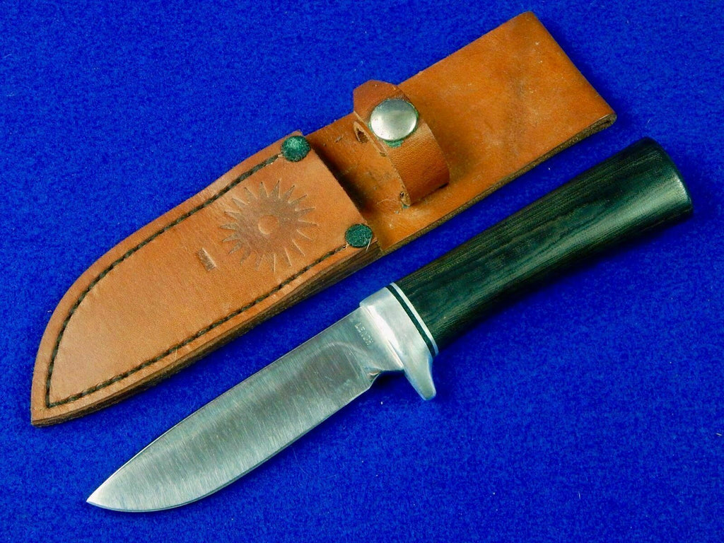 Vintage US Custom Handmade by MIKE LEACH Hunting Knife w/ Sheath ...