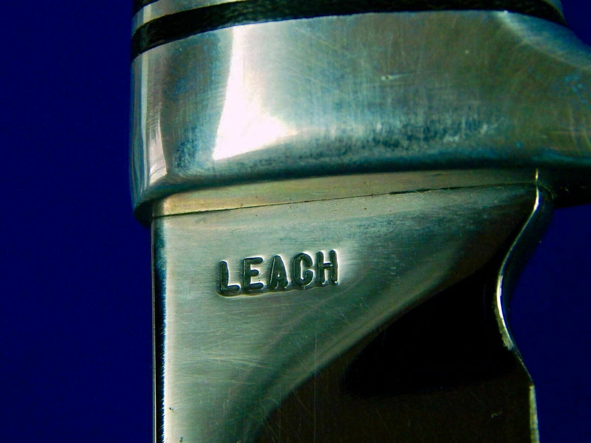 Vintage US Custom Handmade by MIKE LEACH Hunting Knife w/ Sheath ...