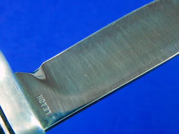 Vintage US Custom Handmade by MIKE LEACH Hunting Knife w/ Sheath ...