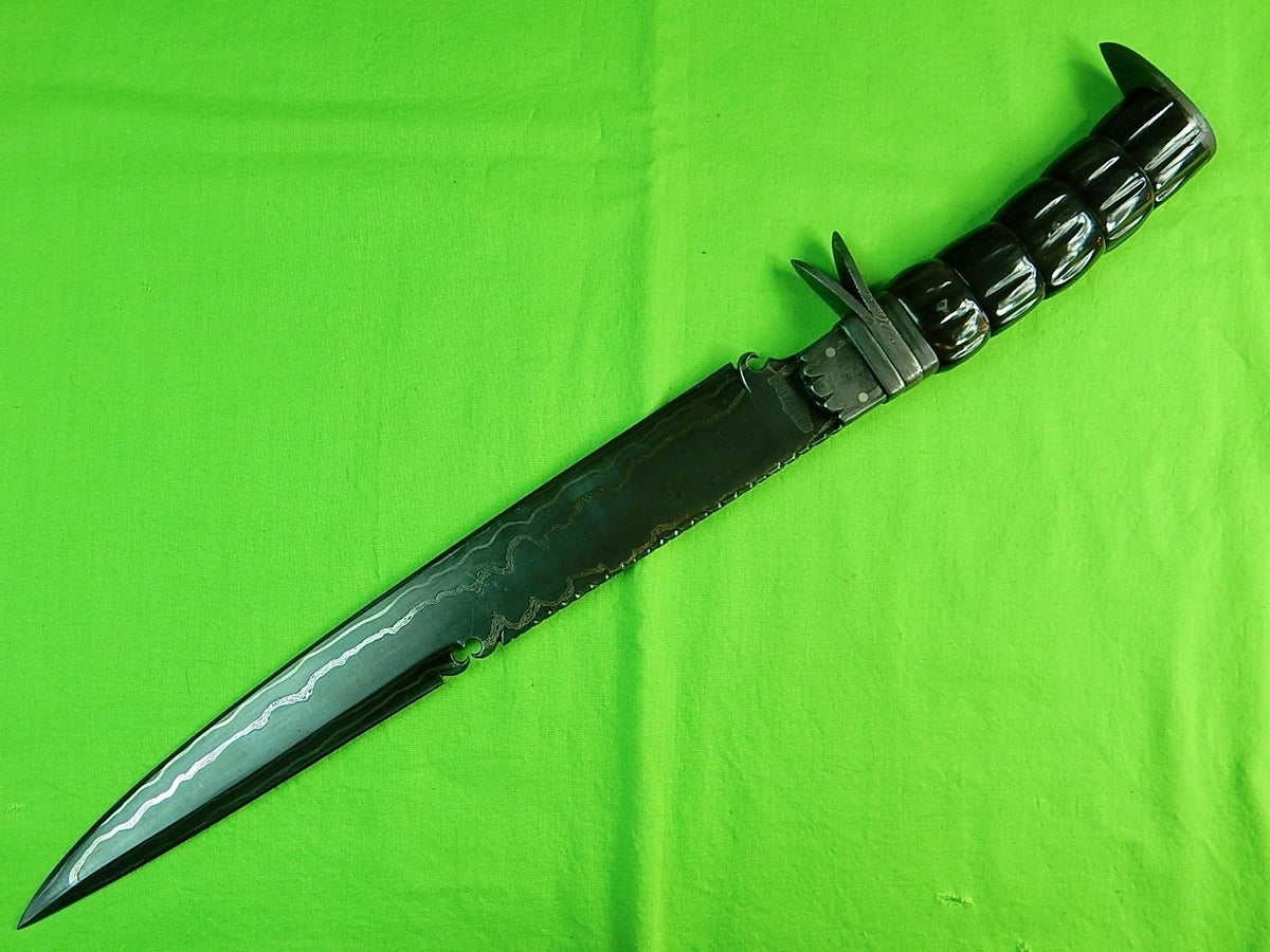 US Custom Hand Made Norman P. BARDSLEY Huge Damascus Fighting Knife ...