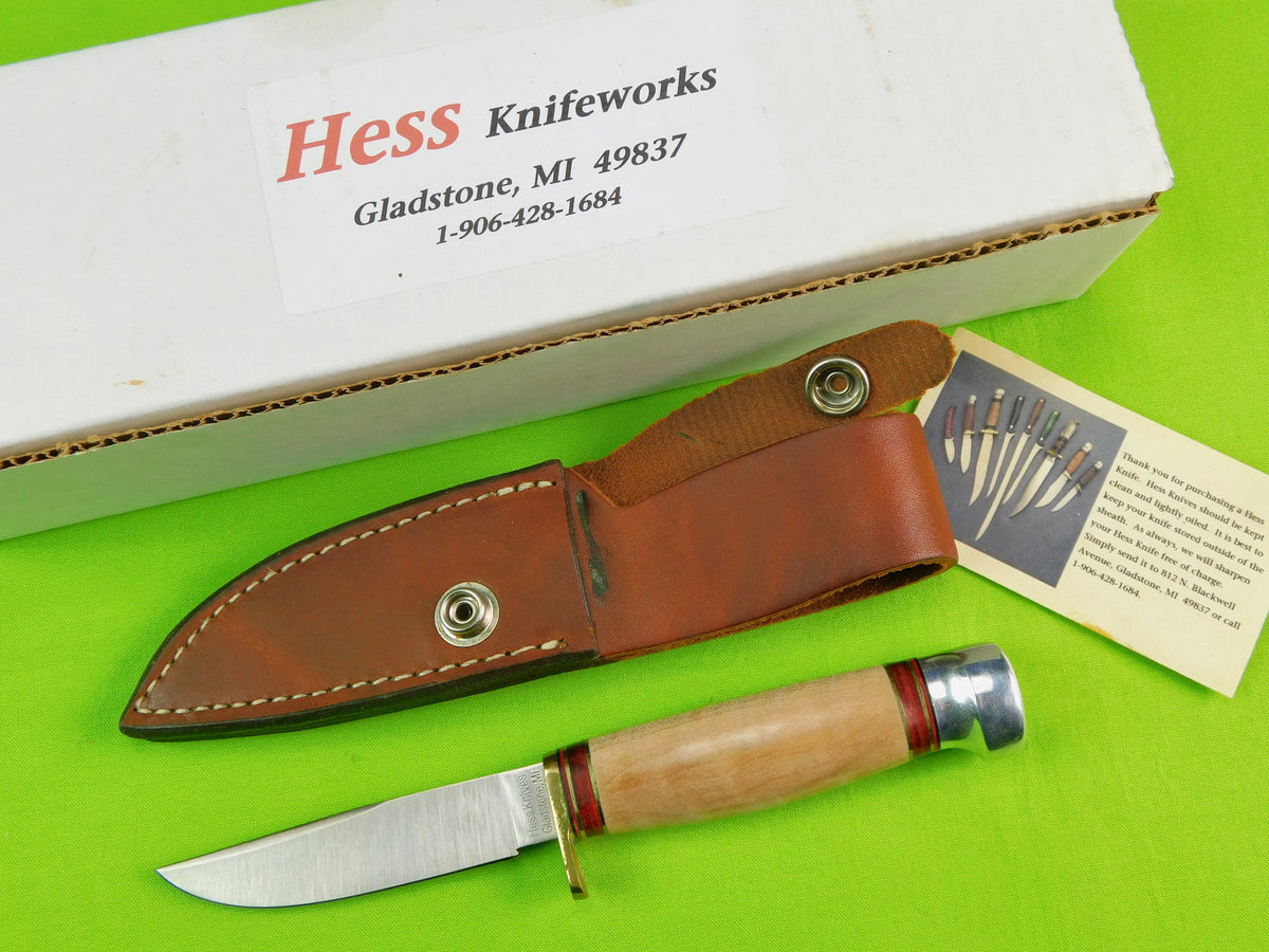 US HESS Knifeworks Gladstone MI Whitetail Hunting Knife w/ Sheath Box ...