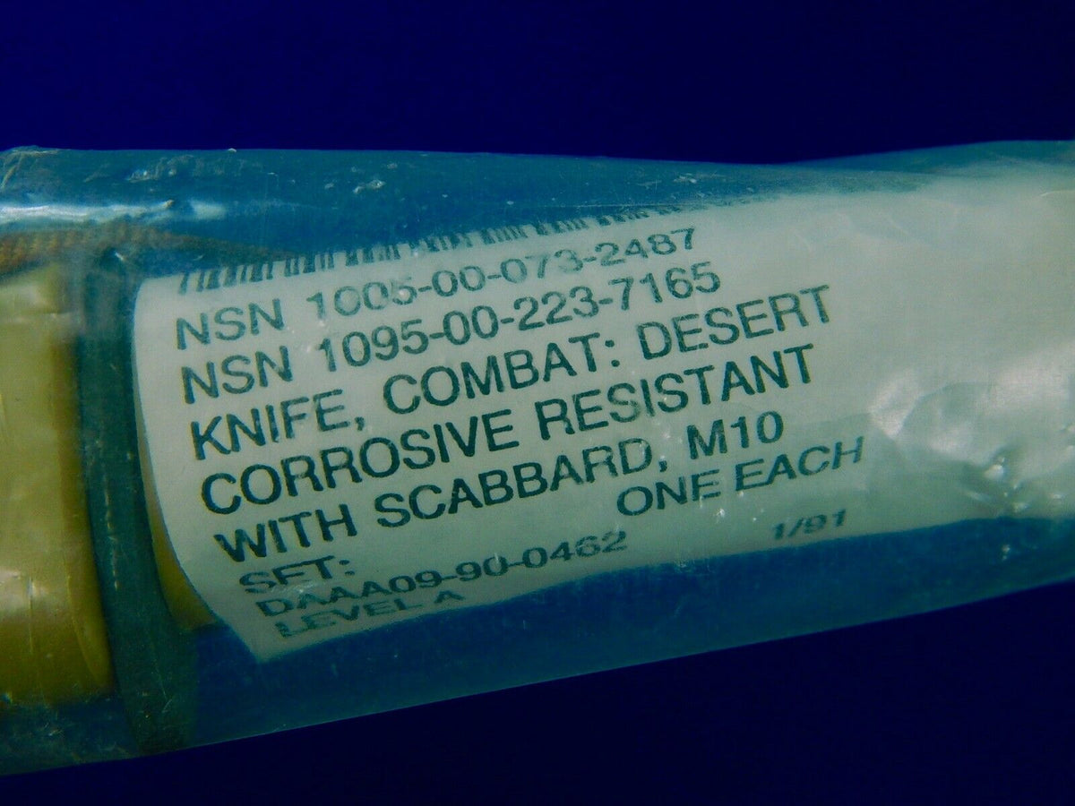 US M10 Factory Sealed Fighting Knife w/ Scabbard – ANTIQUE & MILITARY ...