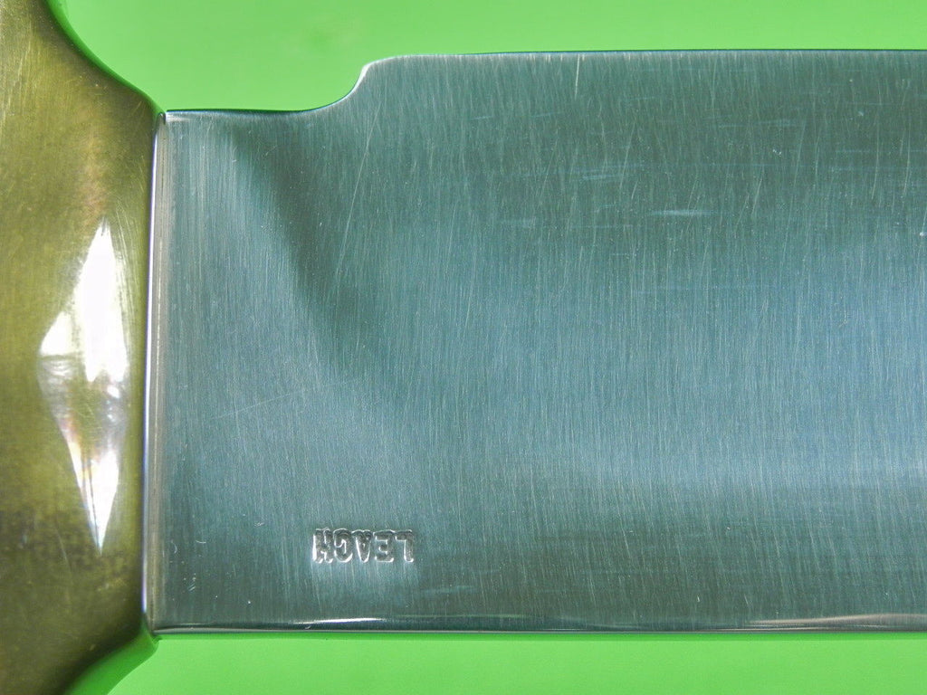 US Custom Hand Made MIKE LEACH Large Bowie Knife 1976 Scrimshaw JOE RU ...