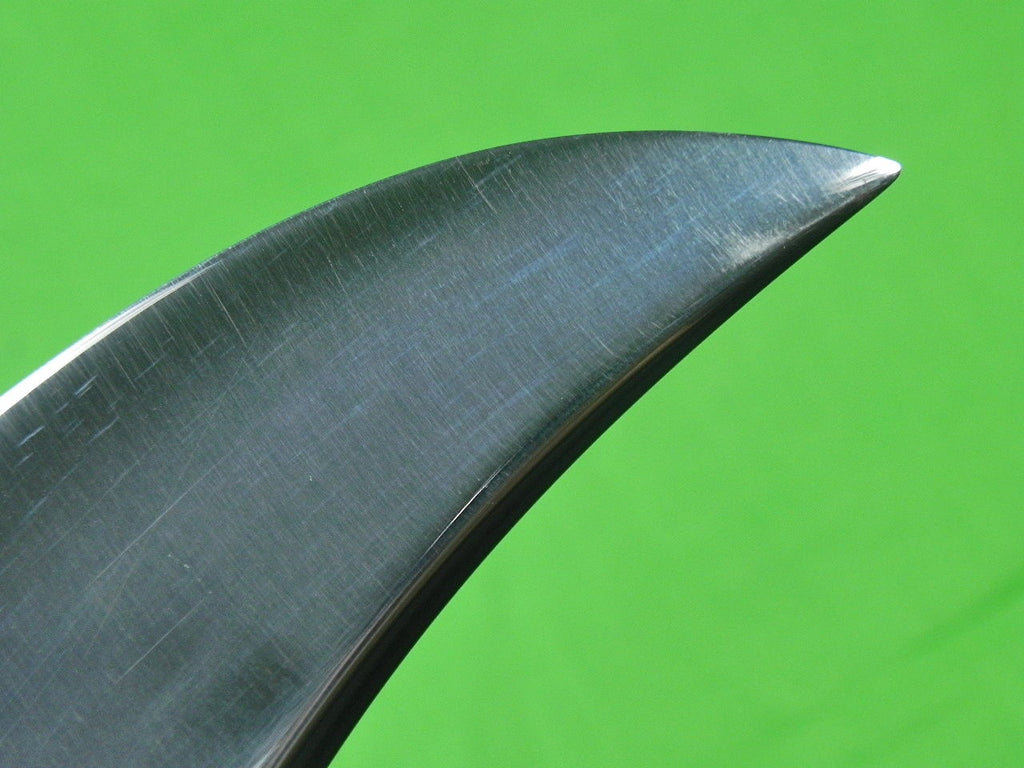 US Custom Hand Made MIKE LEACH Large Bowie Knife 1976 Scrimshaw JOE RU ...