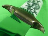 US Custom Hand Made MIKE LEACH Large Bowie Knife 1976 Scrimshaw JOE RU ...