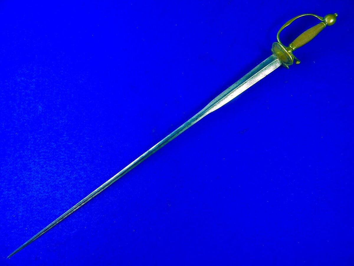 US Revolutionary Wars Antique Old British or French Engraved Rapier Sw ...