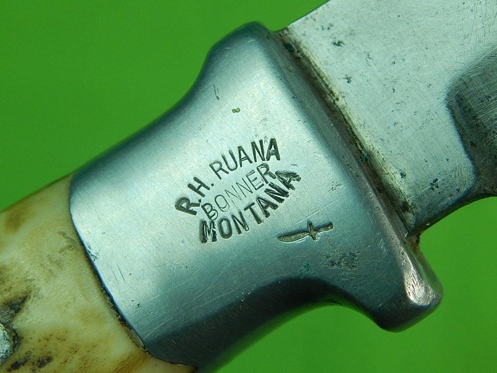 Vintage US Custom Hand Made Early RUANA "Knife" Marked Hunting Fightin ...