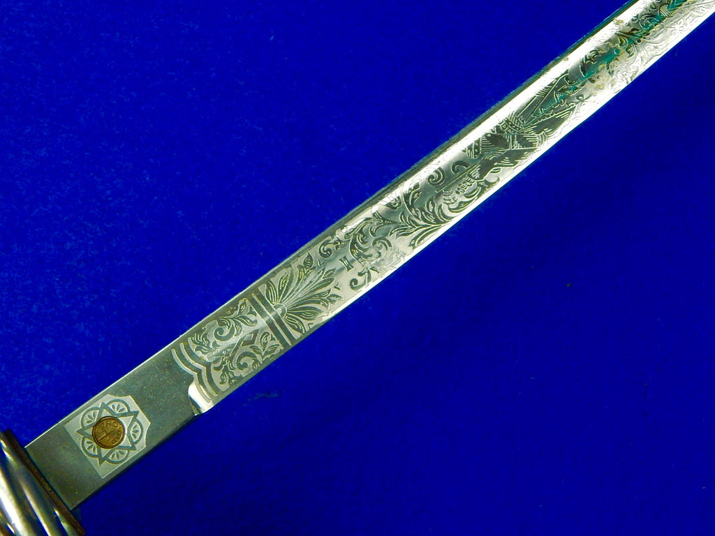 US WW2 Model 1902 German Made Presentation Engraved Officer's Sword w ...