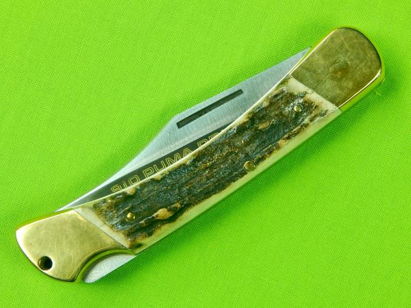 Vintage 1979 German Germany Puma 910 Prince Stag Folding Pocket Knife ...