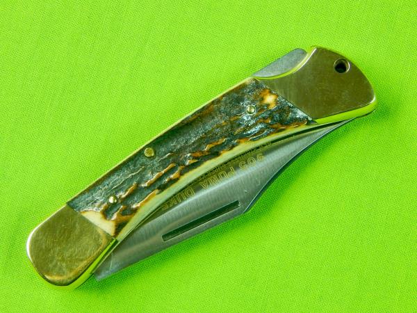 Vintage 1980 German Germany Puma 905 Duke Stag Folding Pocket Knife w ...