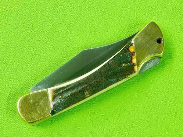 Vintage 1980 German Germany Puma 905 Duke Stag Folding Pocket Knife w ...