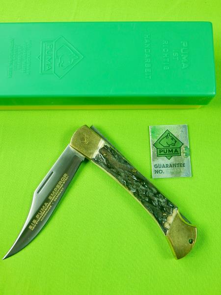 Vintage 1982 German Germany Puma 915 Emperor Large Stag Folding Pocket ...