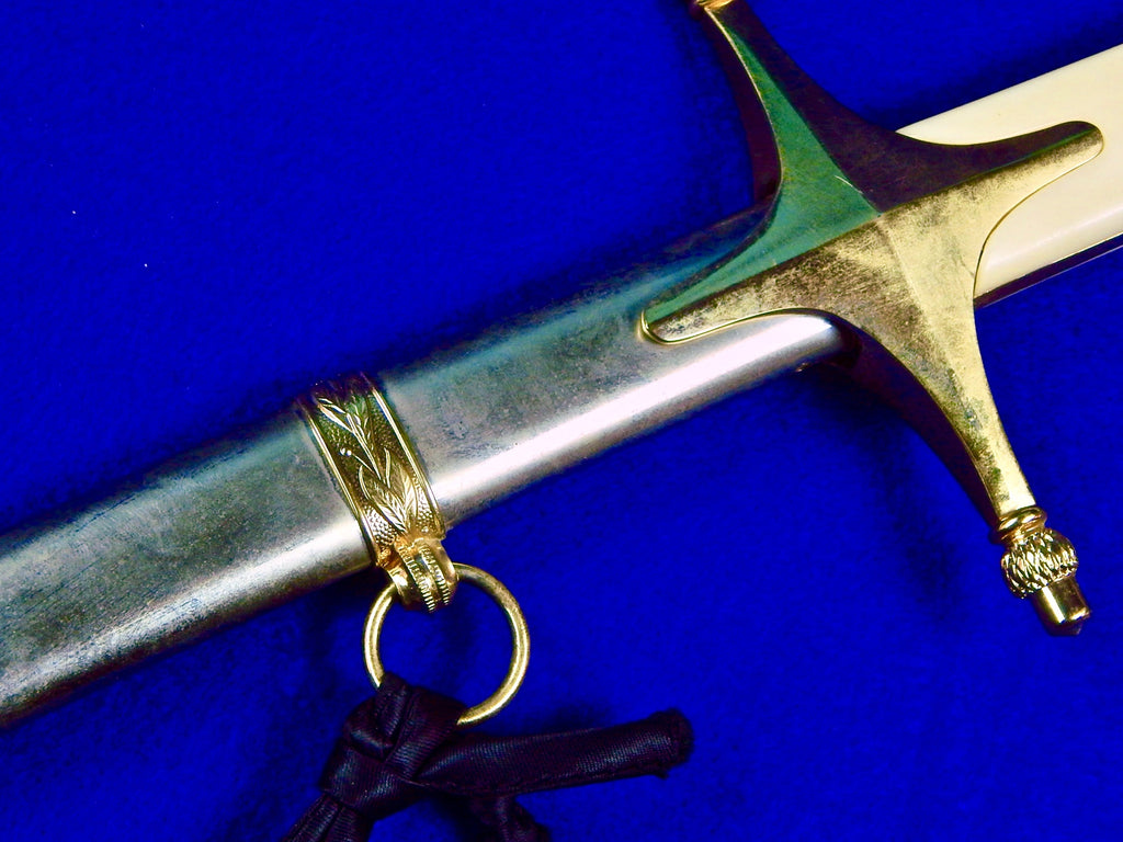 Vintage US German Made USMC Marine Presentation Engraved Sword w/ Scab ...