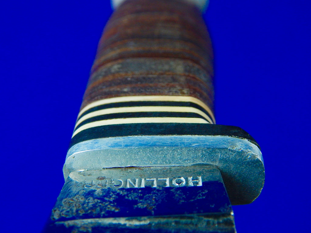 Vintage US HOLLINGER Hunting Fighting Knife w/ Sheath – ANTIQUE ...