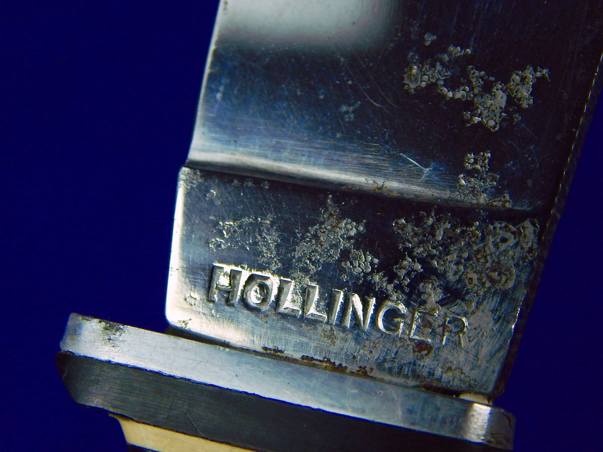 Vintage US HOLLINGER Hunting Fighting Knife w/ Sheath – ANTIQUE ...