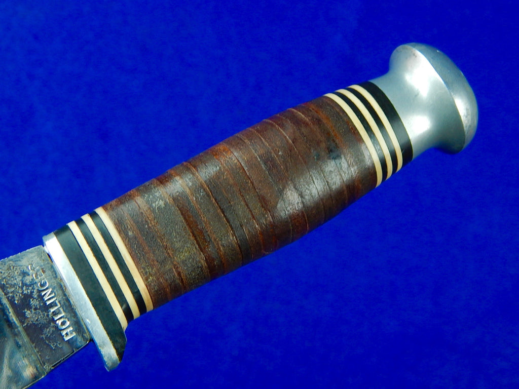 Vintage US HOLLINGER Hunting Fighting Knife w/ Sheath – ANTIQUE ...