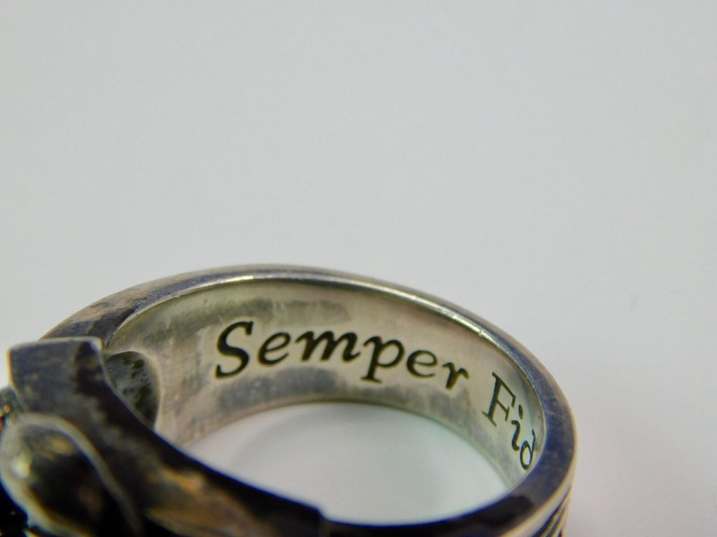 Vintage US Sterling Silver USMC Marine Ring Jewelry – ANTIQUE ...