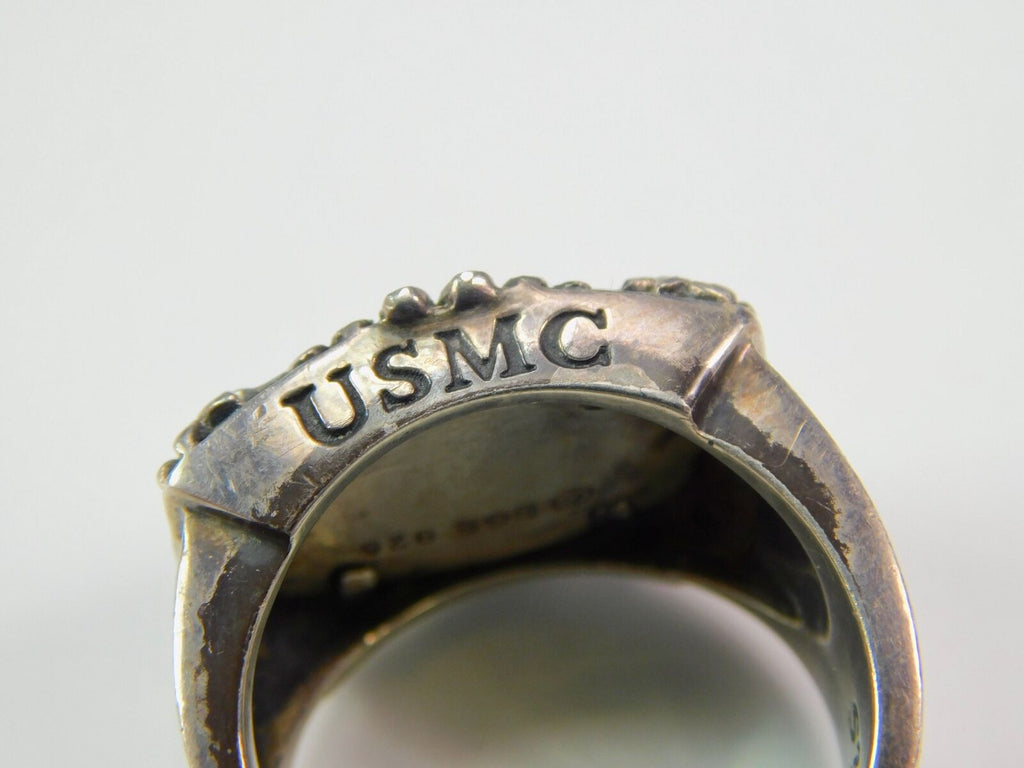 Vintage US Sterling Silver USMC Marine Ring Jewelry – ANTIQUE ...