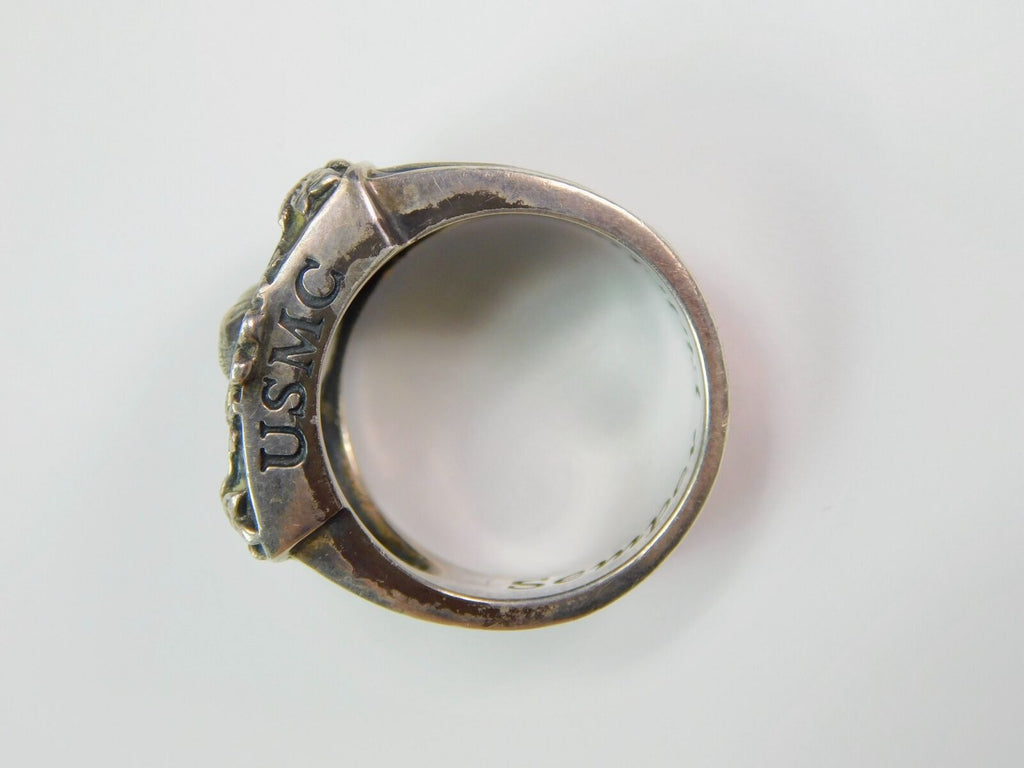 Vintage US Sterling Silver USMC Marine Ring Jewelry – ANTIQUE ...