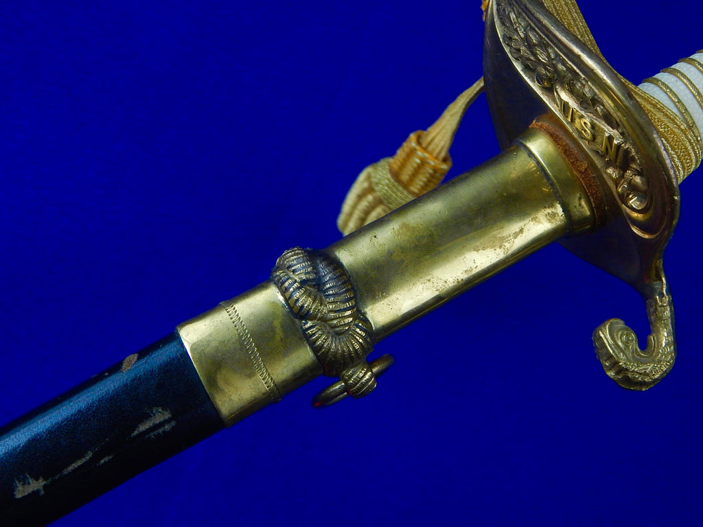 Vintage US WW2 Model 1852 Navy Officer's Sword w/ Scabbard & Knot ...