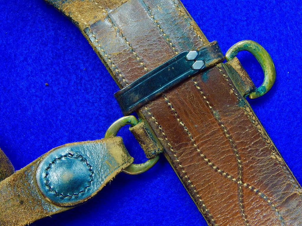 Vintage US WW2 Officer's Leather Belt Sword Hanger Loops Shoulder Stra ...