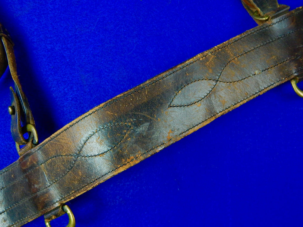 Vintage US WW2 Officer's Leather Belt Sword Hanger Loops Shoulder Stra ...