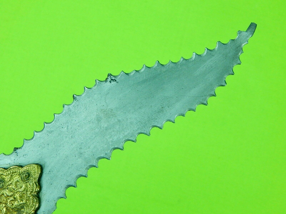 Vintage Unusual Curved Ceremonial Figural Handle Fighting Knife ...