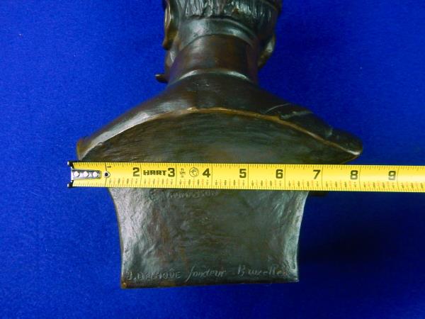 Antique WW1 French General F. Foch Bronze Bust Sculpture Art by E. Tho ...