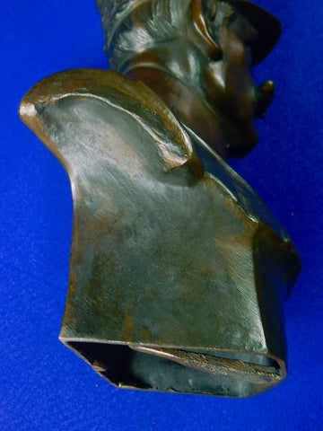 Antique WW1 French General F. Foch Bronze Bust Sculpture Art by E. Tho ...