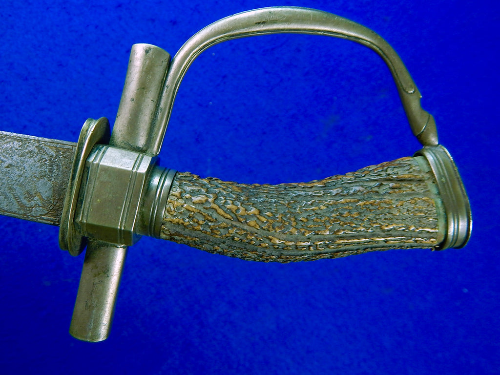 Antique German Germany 18 Century Silver Stag Short Hunting Sword w/ S ...