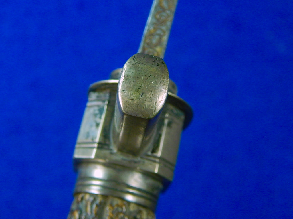 Antique German Germany 18 Century Silver Stag Short Hunting Sword w/ S ...