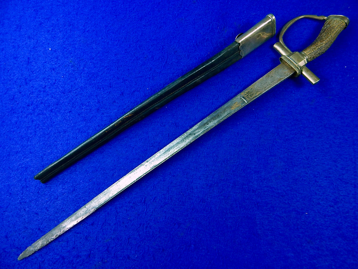 Antique German Germany 18 Century Silver Stag Short Hunting Sword w/ S ...