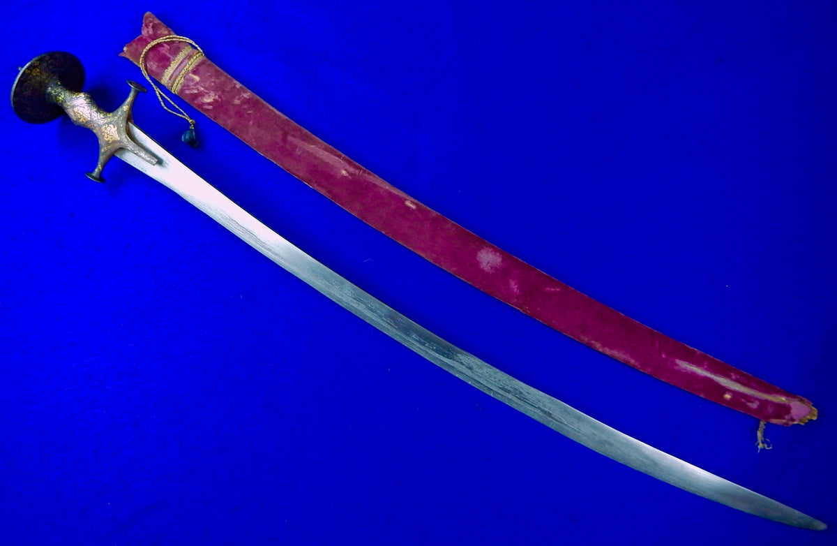 Antique 19 Century Middle East Islamic Indian India Tulwar Gold Damasc ...