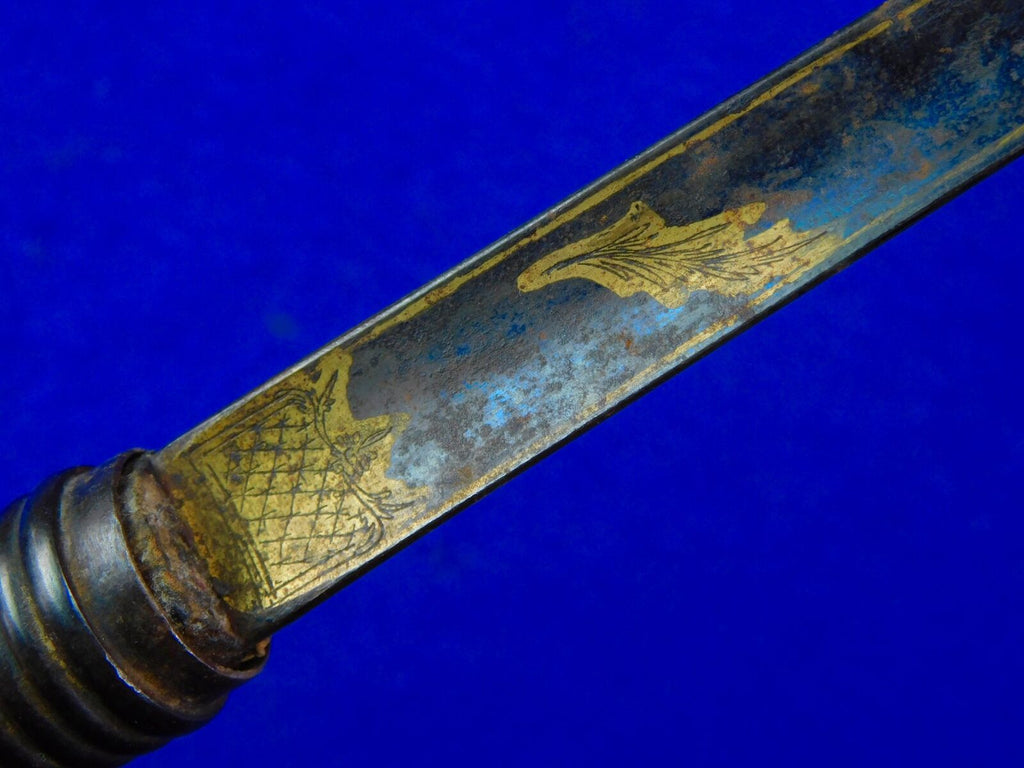 Antique 19 Century French France Engraved Dagger Knife Short Sword ...