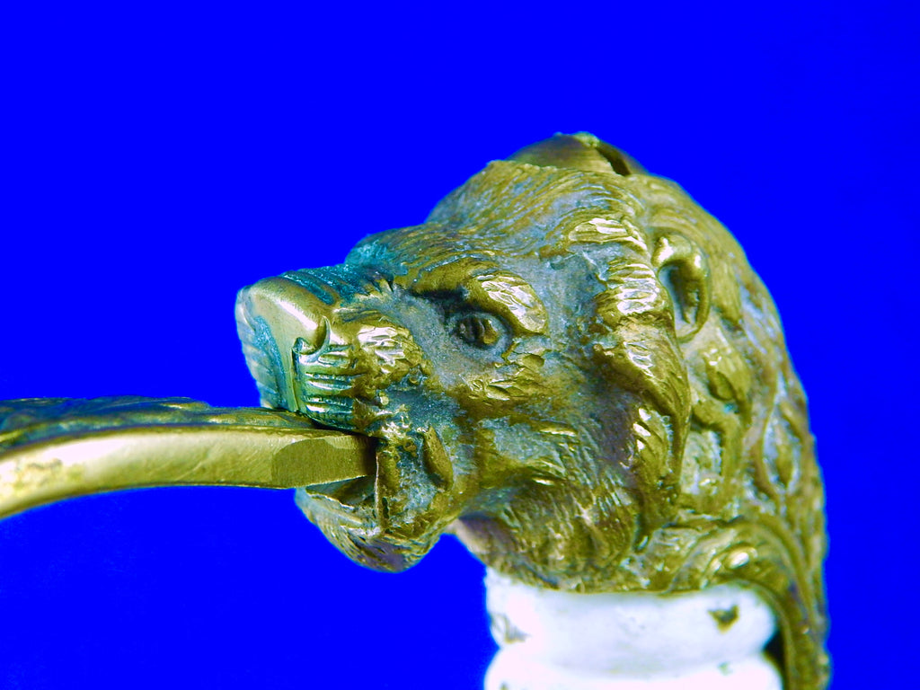 French France South America Antique Old WW1 Lion Head Sword w/ Scabbar ...