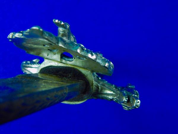 Antique Old German Germany Gold Engraved Dog Head Hunting Dagger Sword ...