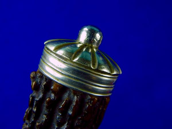 Antique Old German Germany Gold Engraved Dog Head Hunting Dagger Sword ...