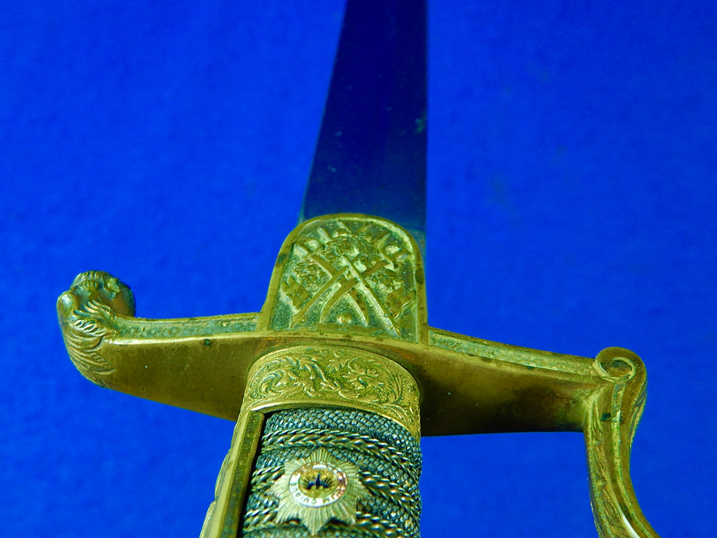 German Germany Antique WW1 Lion Head Ruby Eyes Guard Sword – ANTIQUE ...