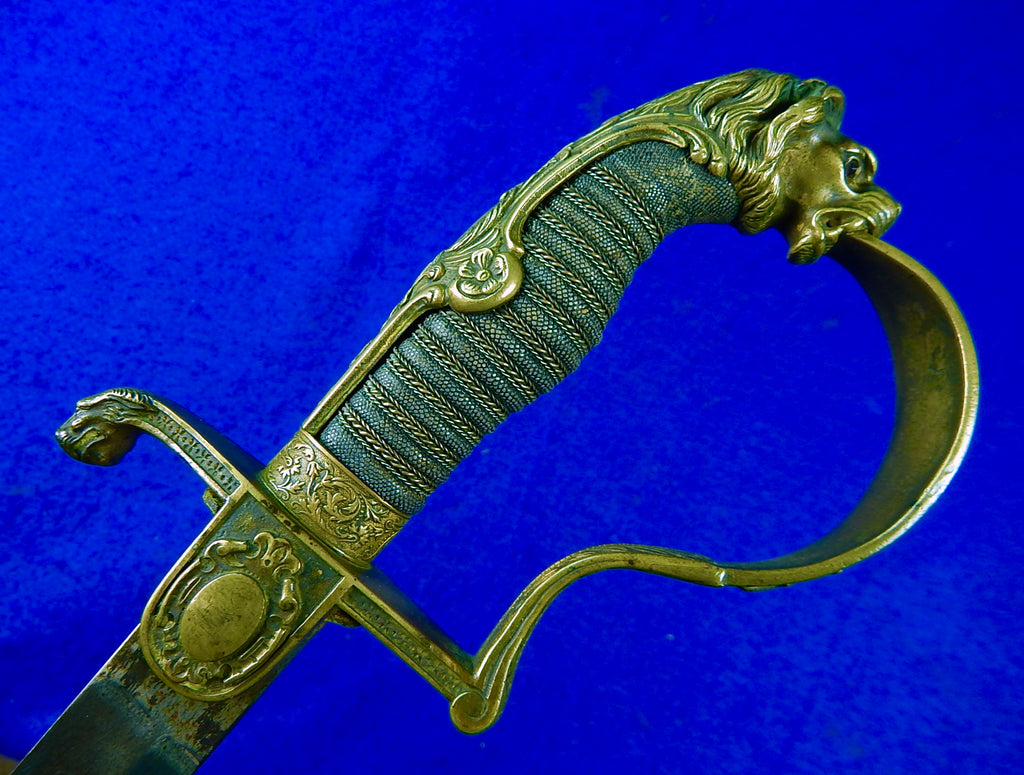 German Germany Antique WW1 Lion Head Ruby Eyes Guard Sword – ANTIQUE ...