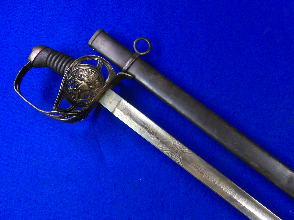 Antique German Germany WW1 Engraved Officer's Sword with Scabbard ...