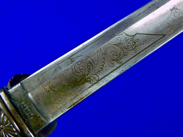 Antique 19 Century German Germany Engraved Hunting Dagger Knife Russia ...