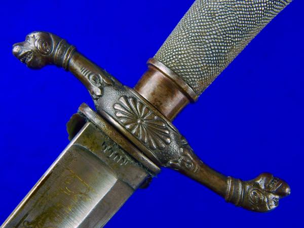 Antique 19 Century German Germany Engraved Hunting Dagger Knife Russia ...