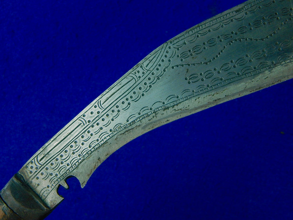 Antique Vintage Indian India Engraved Kukri Gurkha Fighting Knife w/ S ...