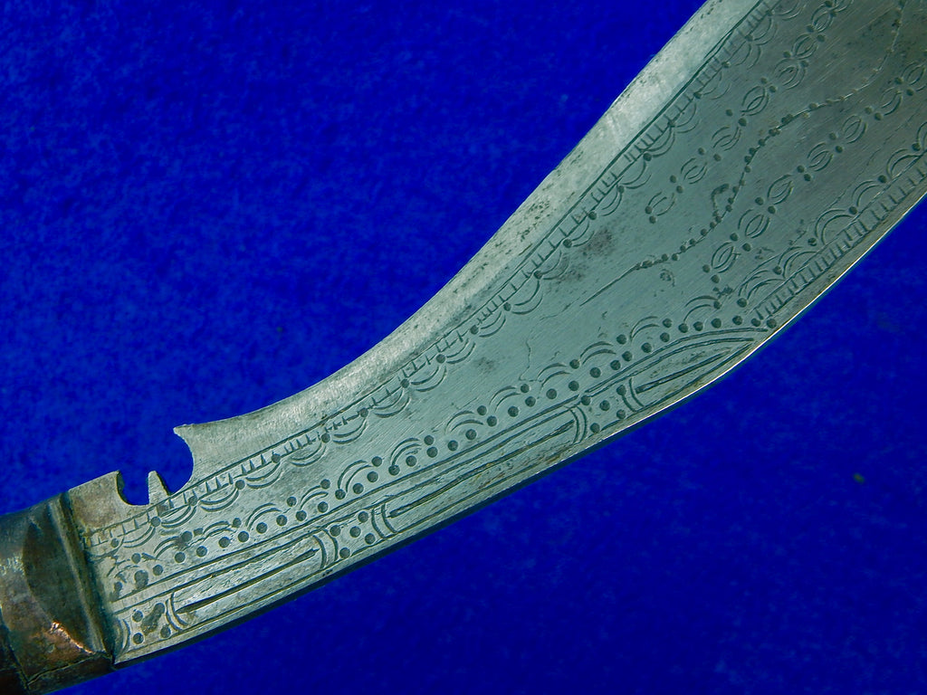 Antique Vintage Indian India Engraved Kukri Gurkha Fighting Knife w/ S ...