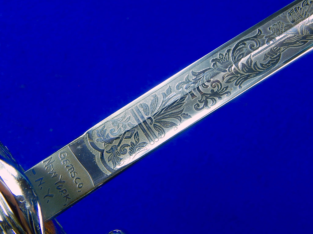 Vintage US Pre WW2 German Made Presentation Engraved Officer's Sword S ...