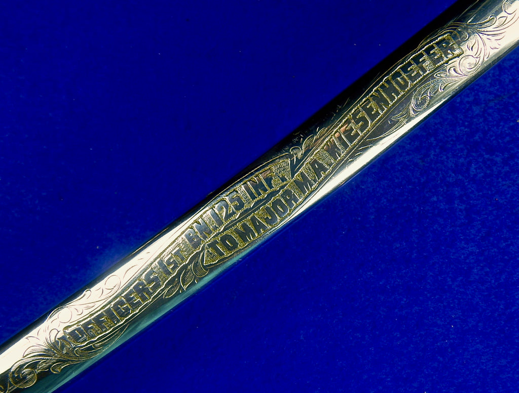 Vintage US Pre WW2 German Made Presentation Engraved Officer's Sword S ...
